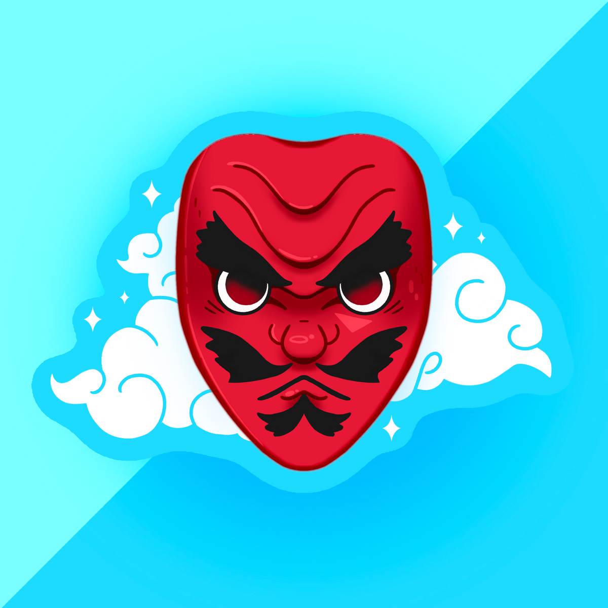 Tengu Mask Sticker – E.Moore Art Studio