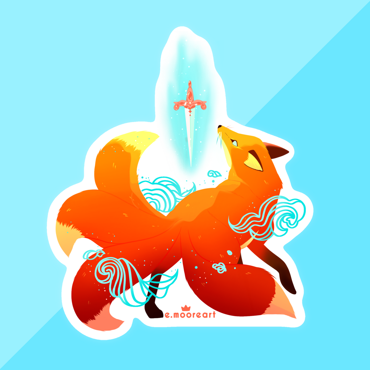 Fox Dagger Sticker – E.Moore Art Studio