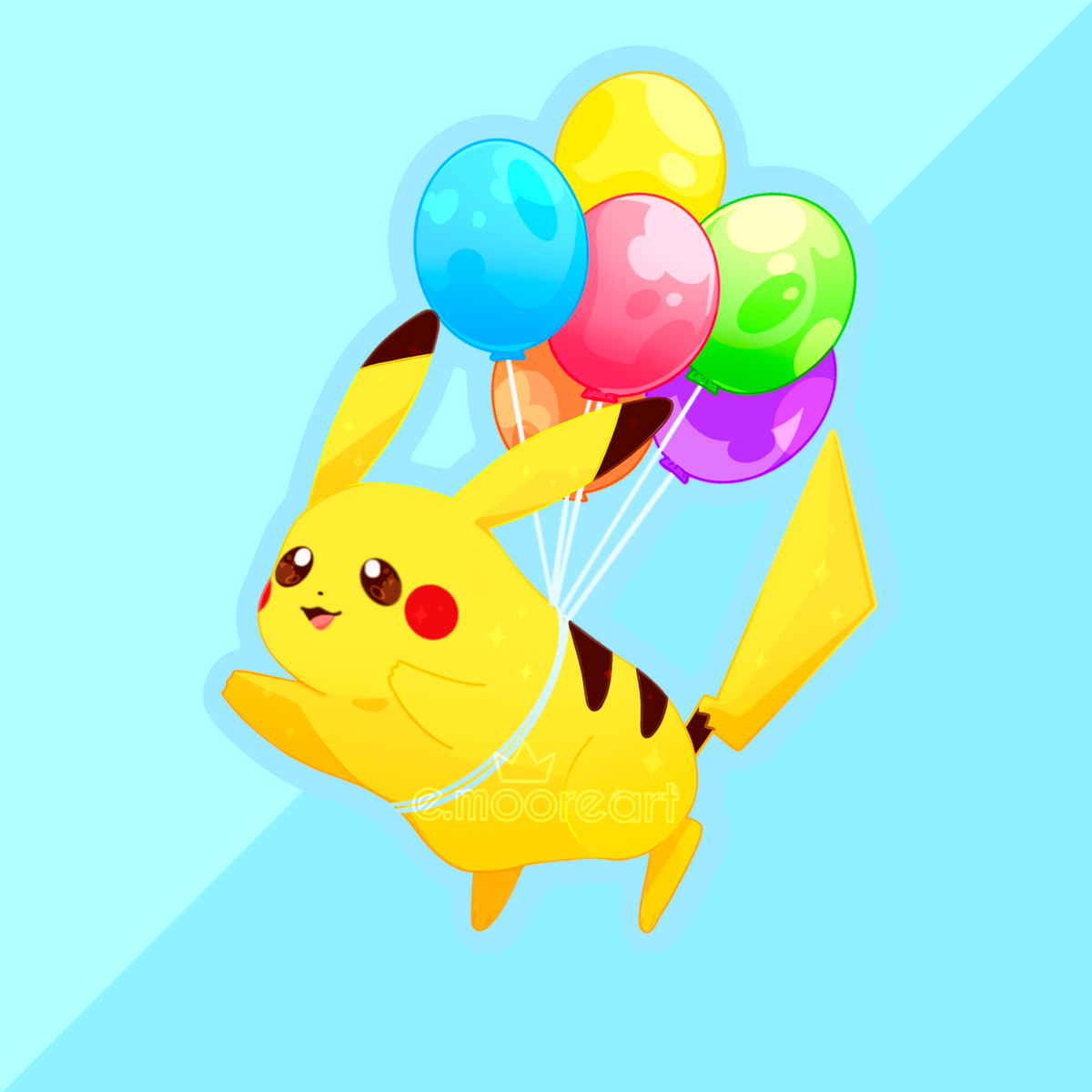 Flying Pika Sticker – E.Moore Art Studio